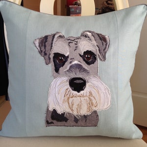 Raw Edge Applique 'POPPY the Schnauzer' - Etsy