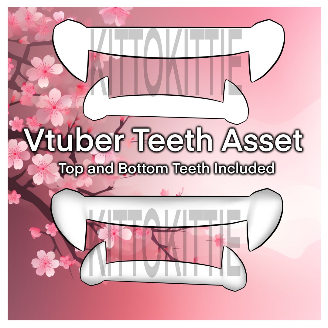 Vtuber Teeth Asset Png File Transparent Background Mouth Live2d Shading ...