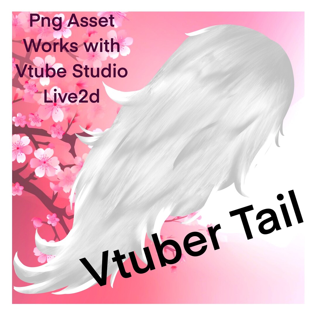 Animated Vtuber Asset White Tail | Png / Moc3 Files | Wolf Tail | Fox ...