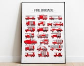 Red Fire Brigade Team This Poster is Big and Red Its Great - Etsy