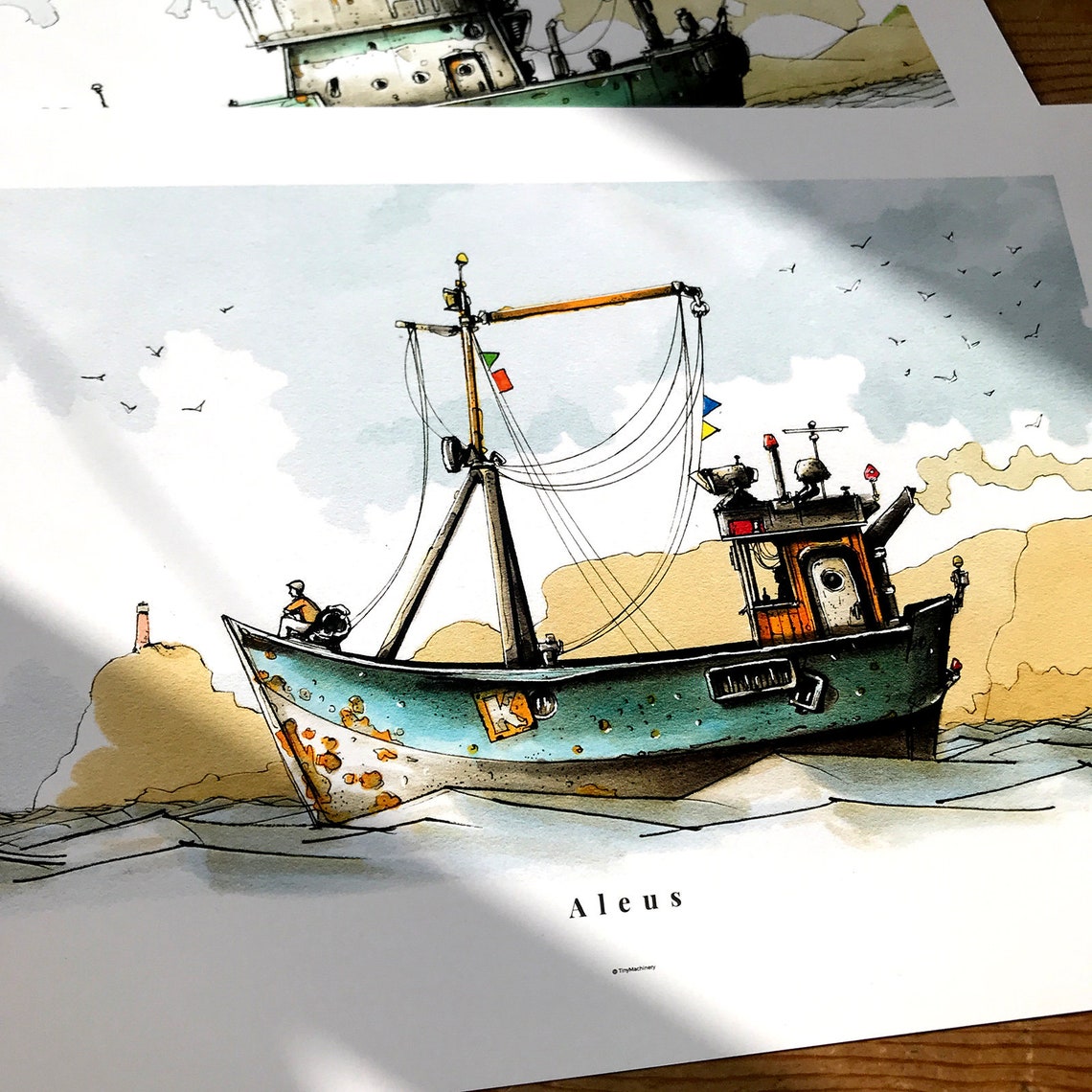 Fishing Boat Print Ships Posters Tugboat Boat Decor Wall - Etsy