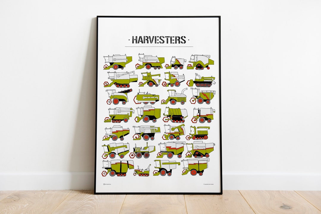 Claas Combine Poster: Farm Decor for Kids Room - Etsy