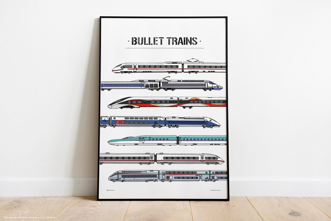 Bullet Trains Poster Fast Trains Printed Poster. Perfect Gift for Boy ...