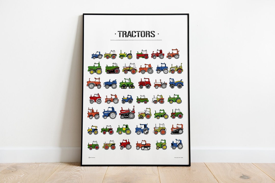 John Deere Tractor Poster: Colorful Boy's Room Decor - Etsy