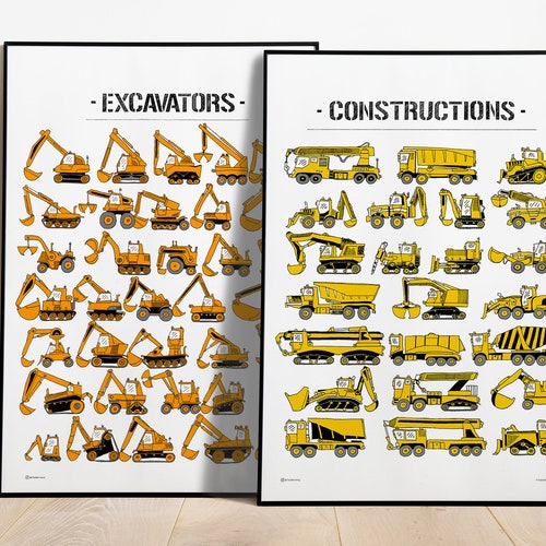 Tractorloader Backhoe Construction Art Construction Decor | Etsy