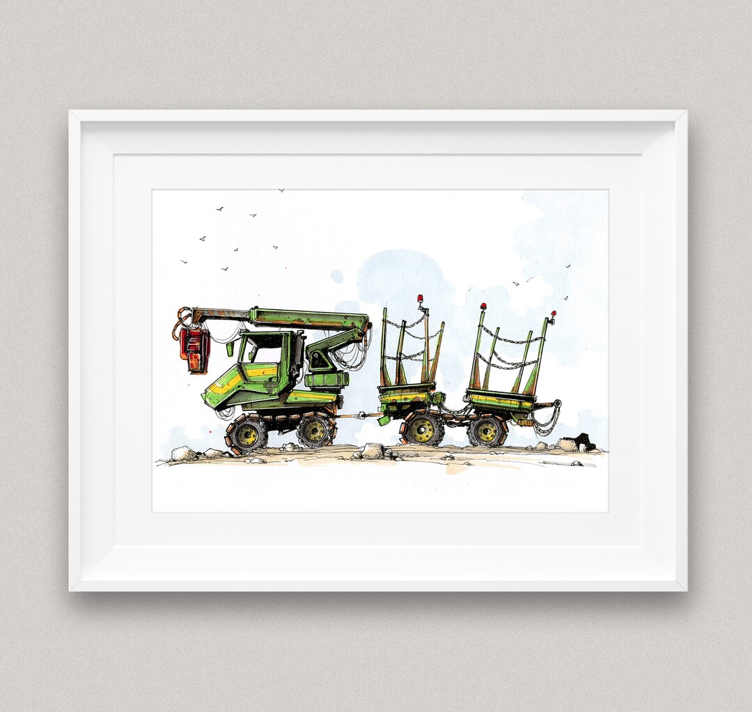 John Deere, Forrest Machine, Tractor Poster, Printed Wall Decor, Baby ...