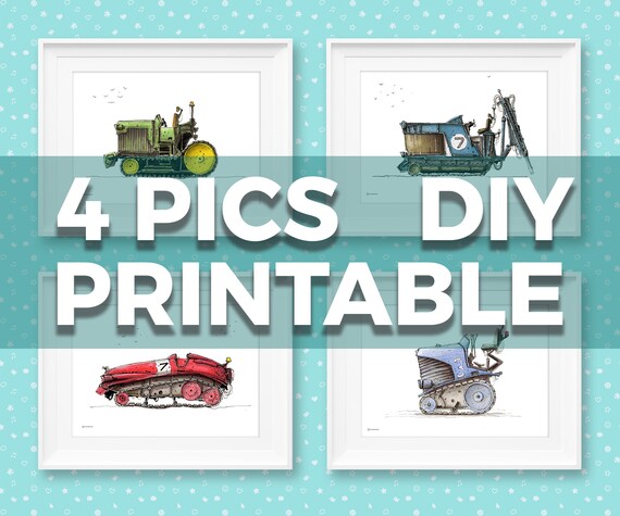 Tractors DIY Print Printable Kids Print Printable Poster - Etsy Canada