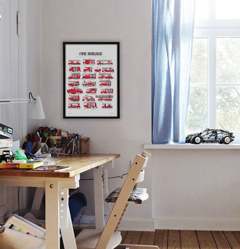 Red Fire Brigade Team This Poster is Big and Red Its Great - Etsy