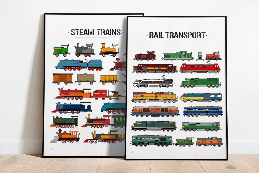 Premium Steam Train Poster Set. Two Prints for One Price. Posters With ...