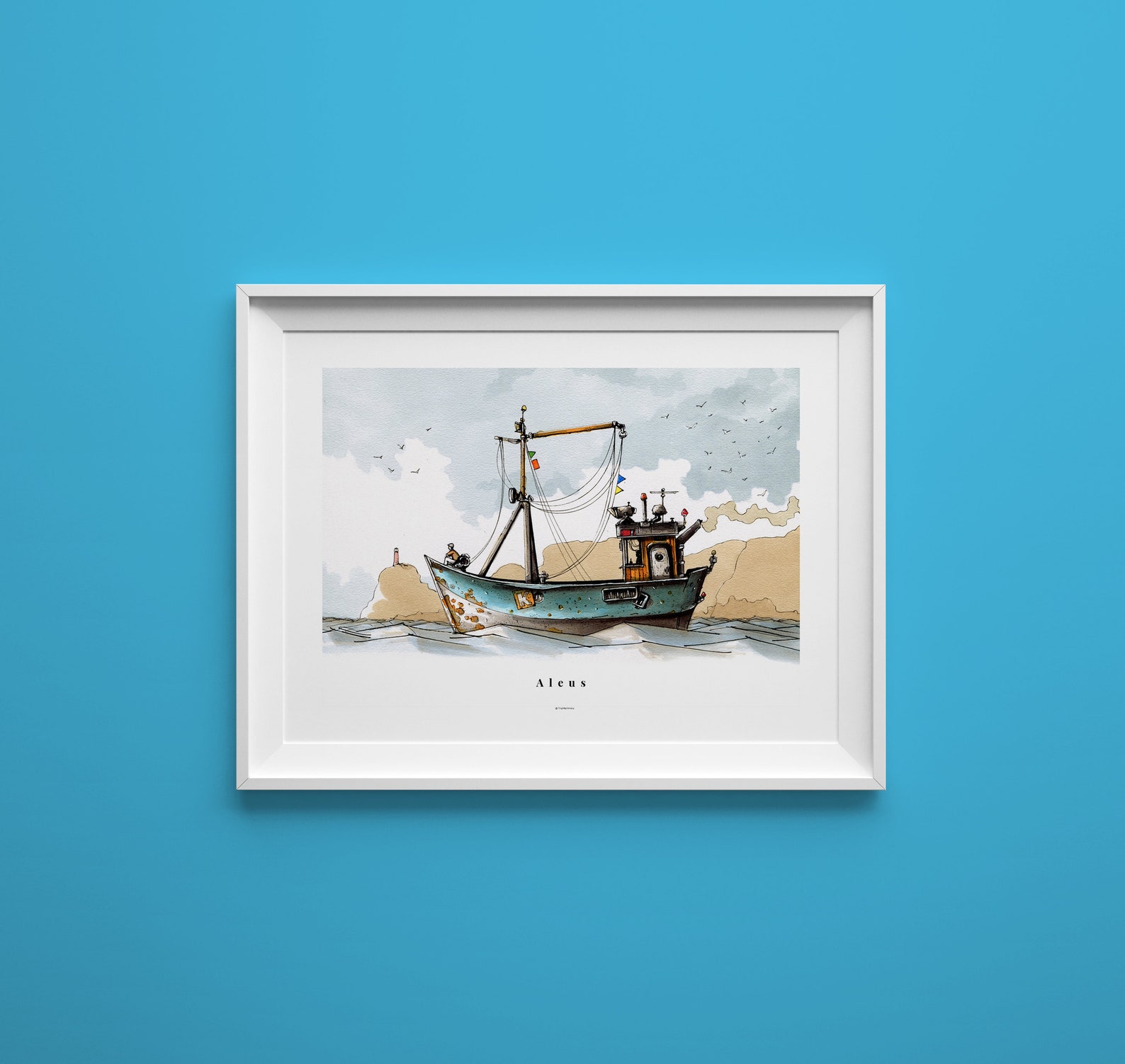 Fishing Boat Print Ships Posters Tugboat Boat Decor Wall - Etsy