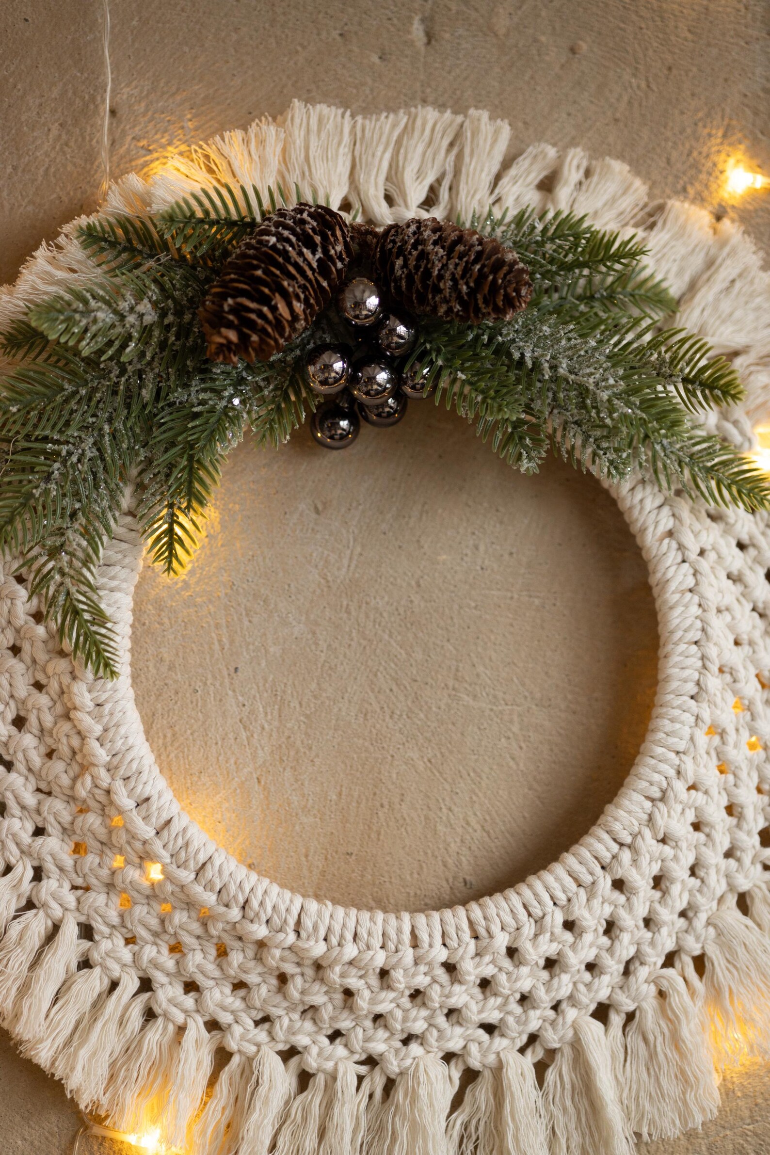 Macrame Christmas Wreath, Macrame Wall Hanging, Door Wreath, Christmas ...