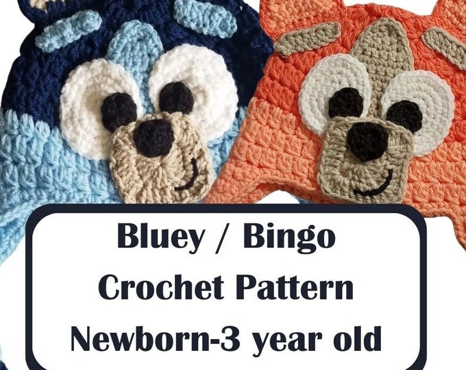 Bluey Hat PATTERN ONLY Crochet Newborn 3 Year Old Pdf Pattern Bluey ...
