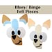 Bluey/ Bingo Character Felt Pieces - Etsy