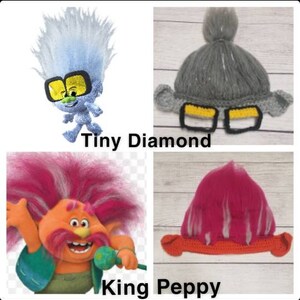 Troll Hat, Princess Poppy and Friends- Branch, Creek, Smidge, Guy ...