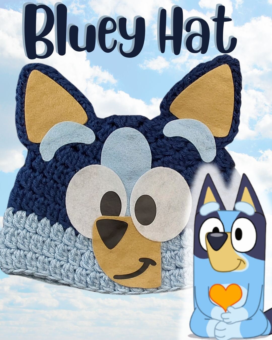 Crochet Bluey Character Hat - Etsy