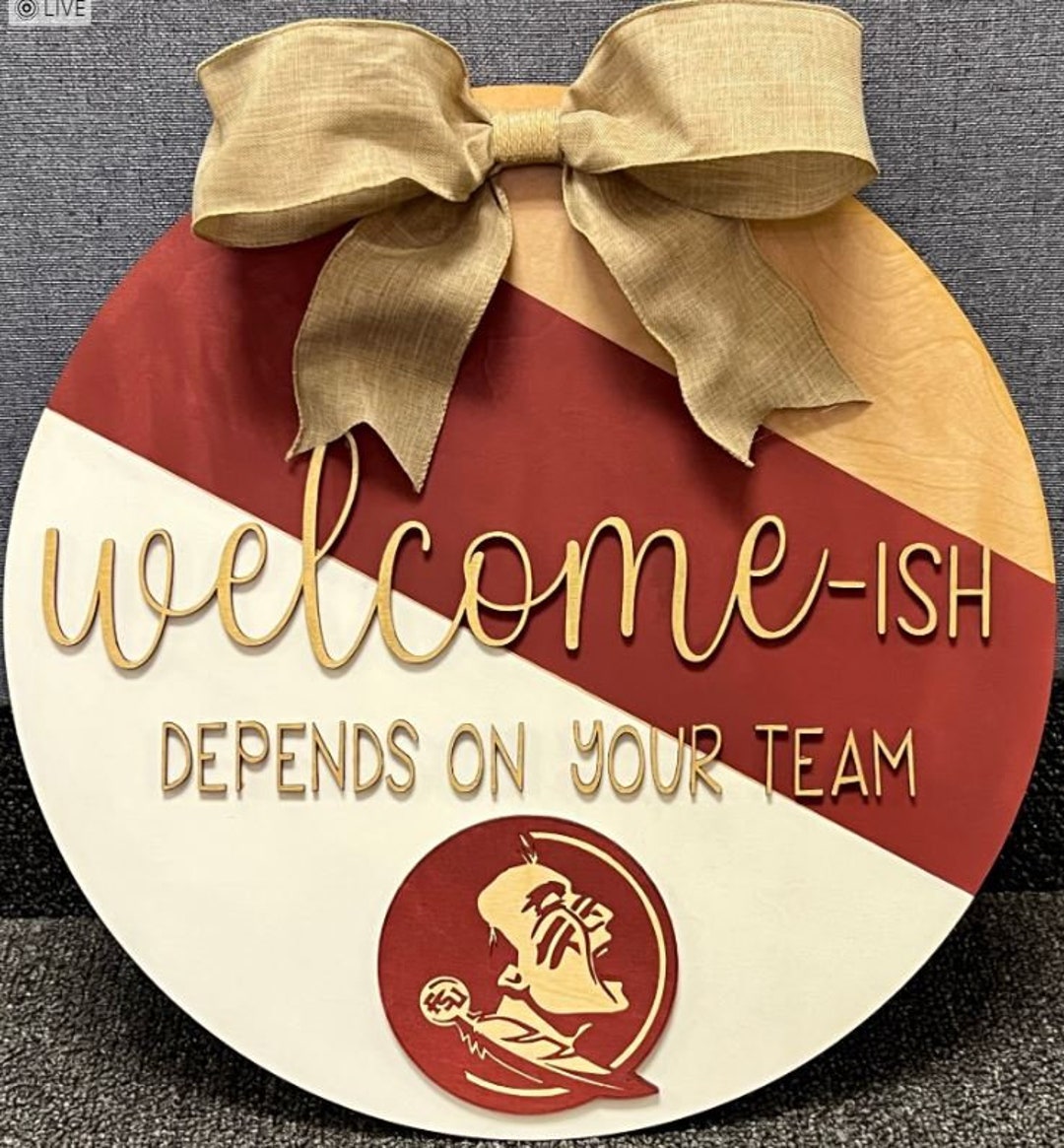 FSU Door Hanger | Go Noles| Florida Door Wreath | Front Door Decor ...