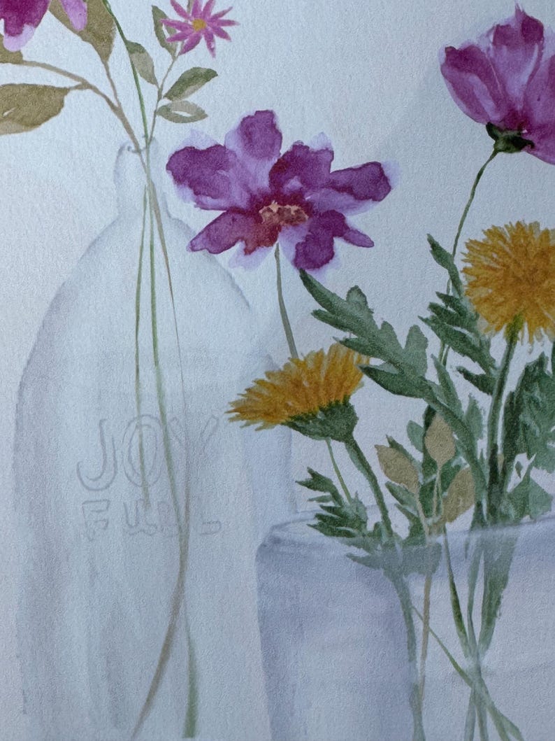 Fuchsia Floral Art Print, Watercolor Hand-painted Art Print, Unframed Watercolor Print, Flowers ...