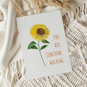 Sunflower Greeting Card, Feel Good Card, Everyday Celebration, Blank ...