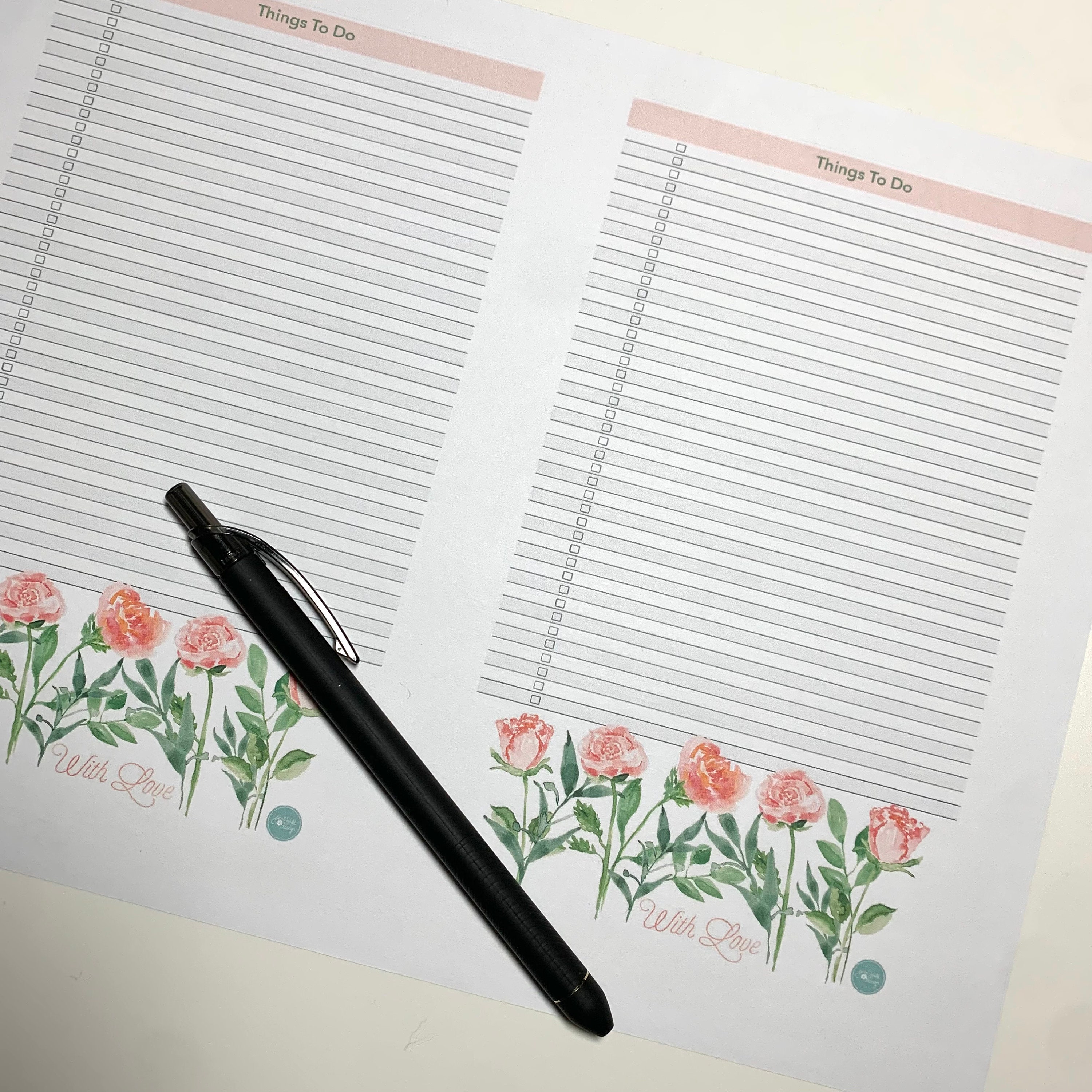 Watercolor Flowers to Do List Printable Stationary PDF Pretty ...