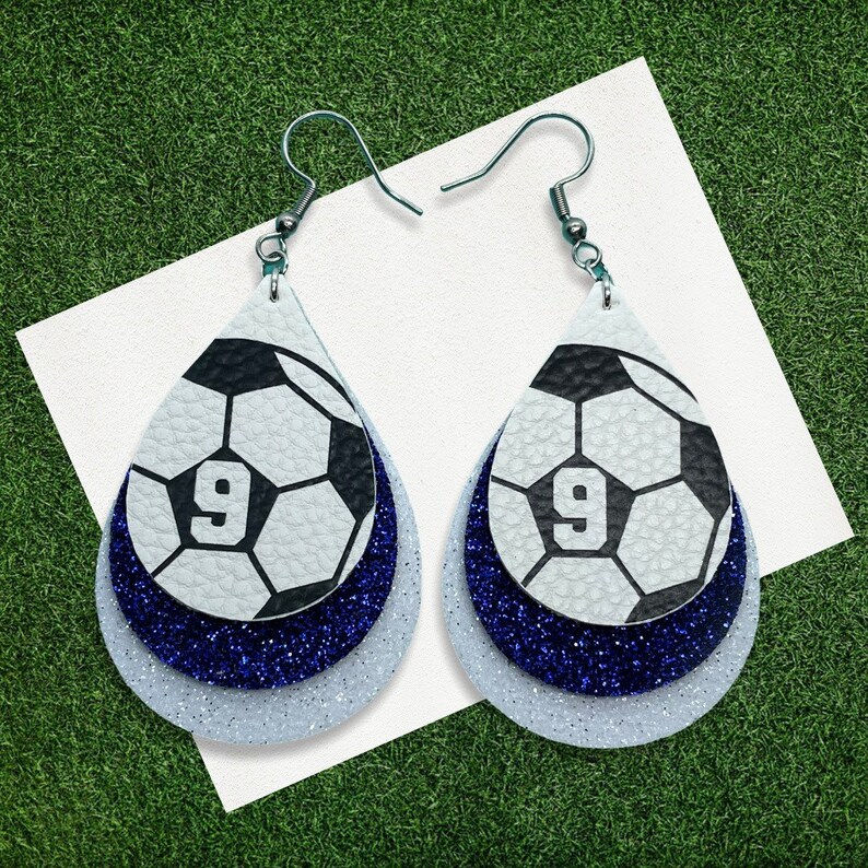 Soccer Earrings Soccer Ball Earrings Faux Leather Custom - Etsy