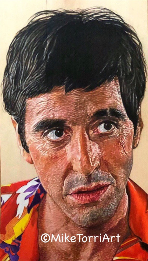 Tony Montana Scarface Al Pacino Color Pencil Drawing Print - Etsy