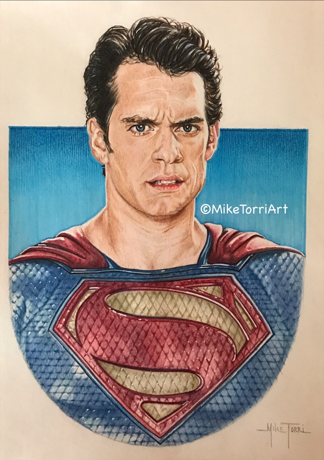 Superman Drawing In Color