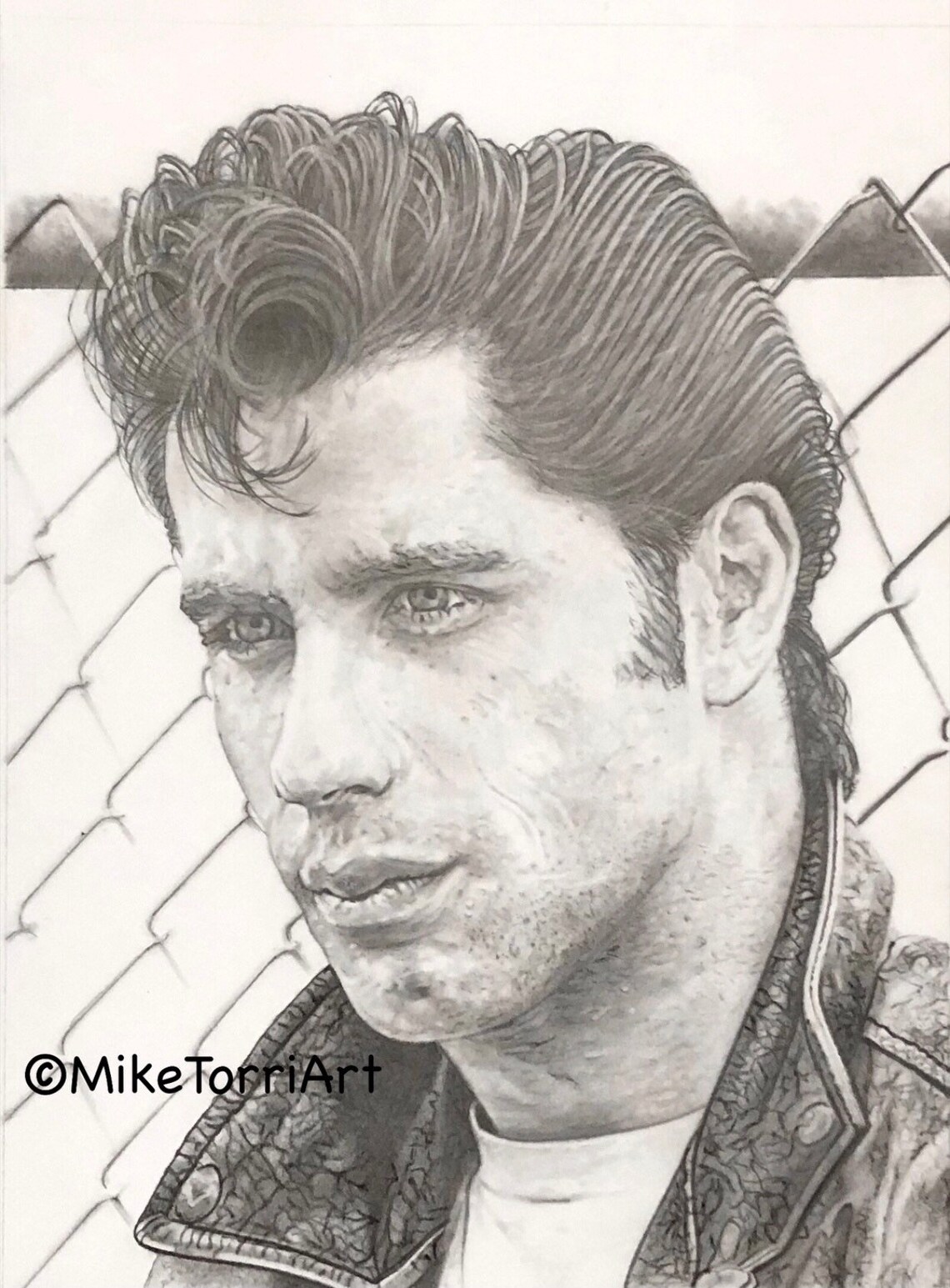 Danny Zuko John Travolta Pencil Drawing Print - Etsy Canada