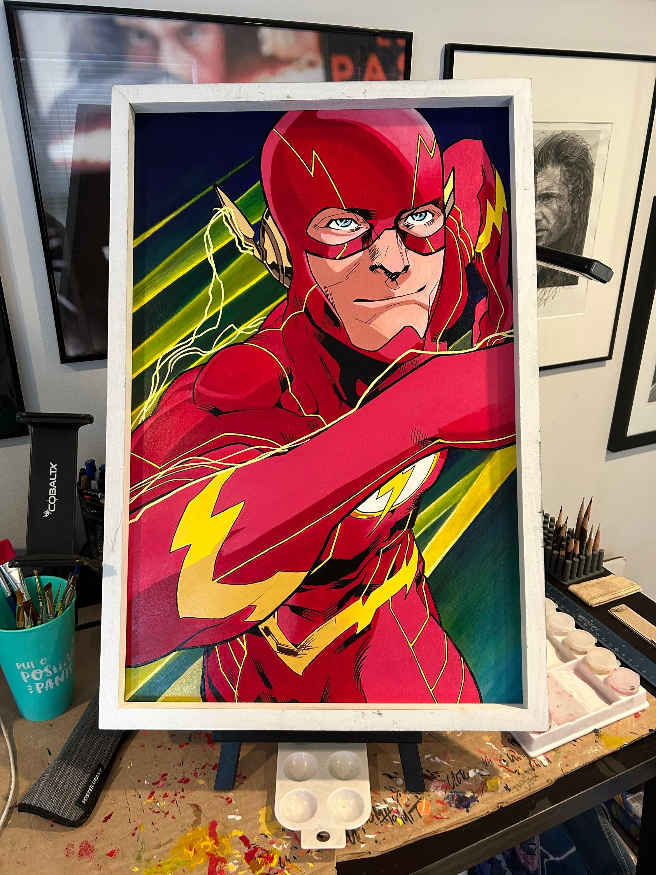 THE FLASH Painting Original Art Piece. - Etsy