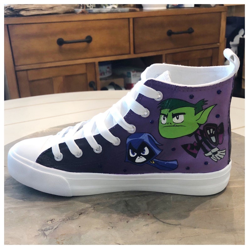 SOLD OUT Custom Painted Teen Titans Go Sneakers. Just for Show - Etsy