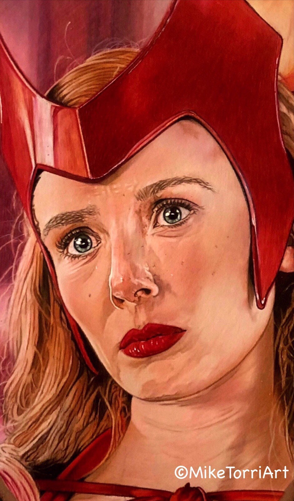 Wanda Maximoff the Scarlet Witch From Wandavision Elizabeth Olsen Color ...
