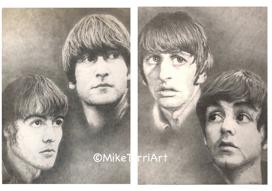 Beatles Pencil Drawing Print - Etsy