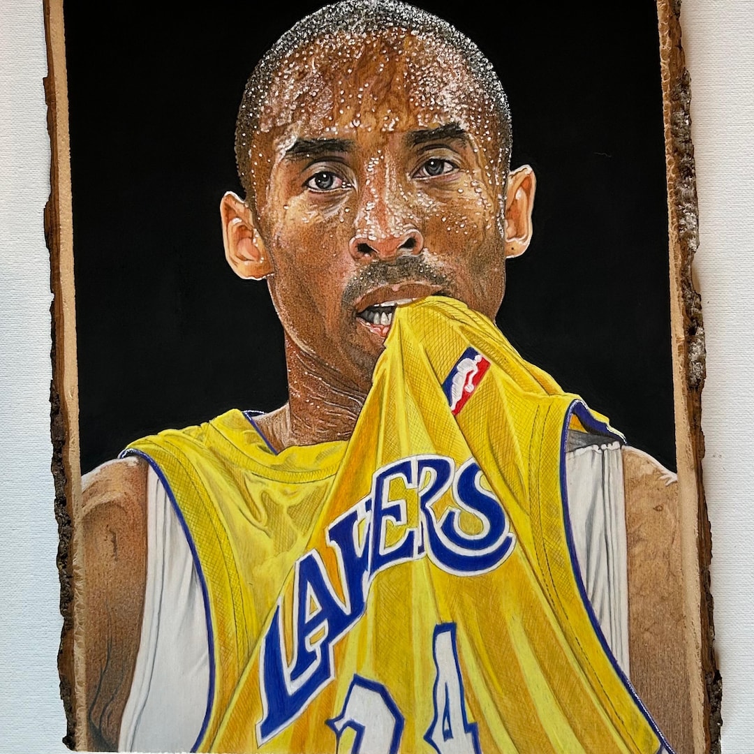 Kobe BRYANT - Color Pencil Drawing on Basswood. Original Art Piece - Etsy