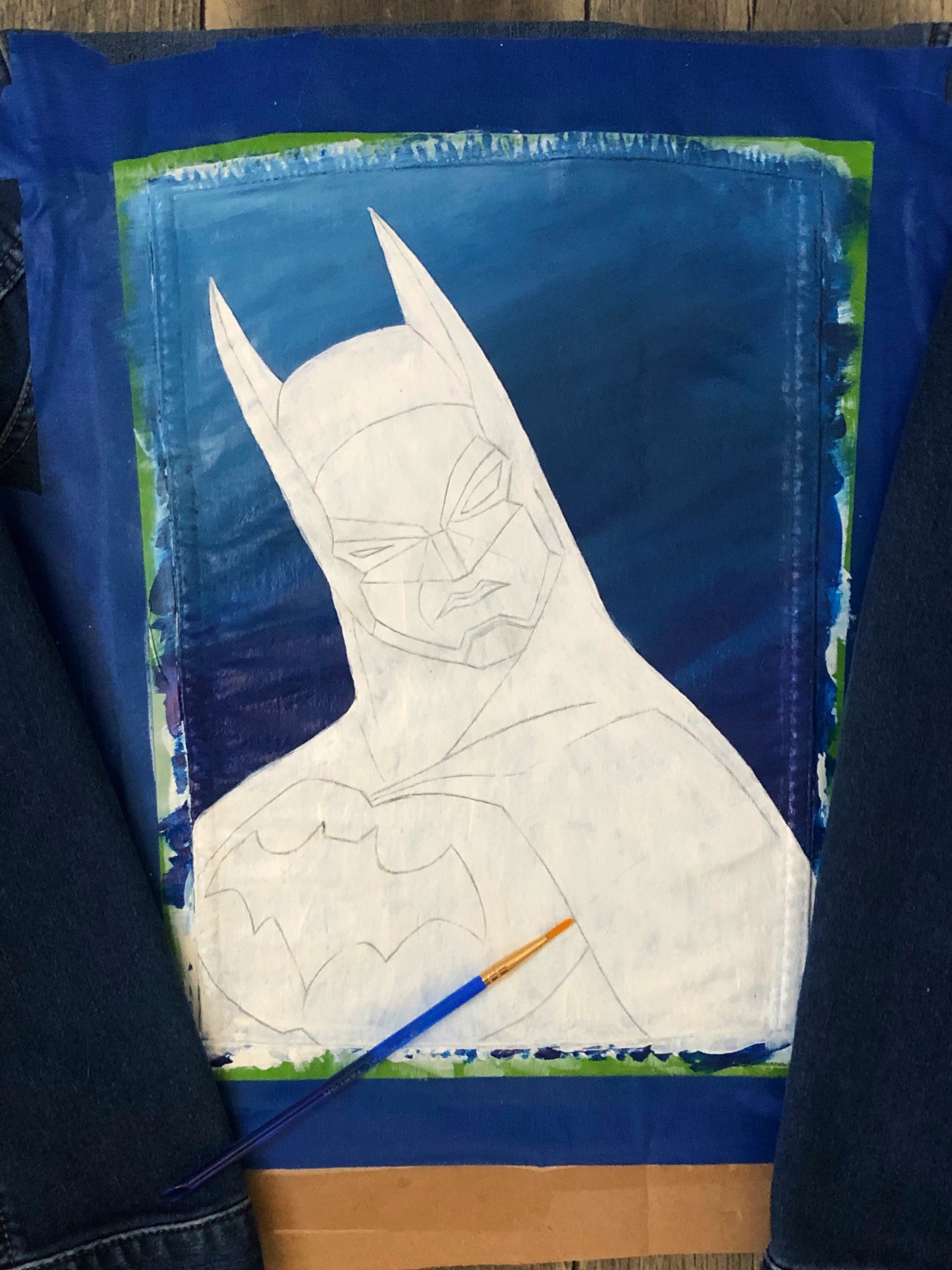 BATMAN Hand Painted Kids Denim Jacket. - Etsy