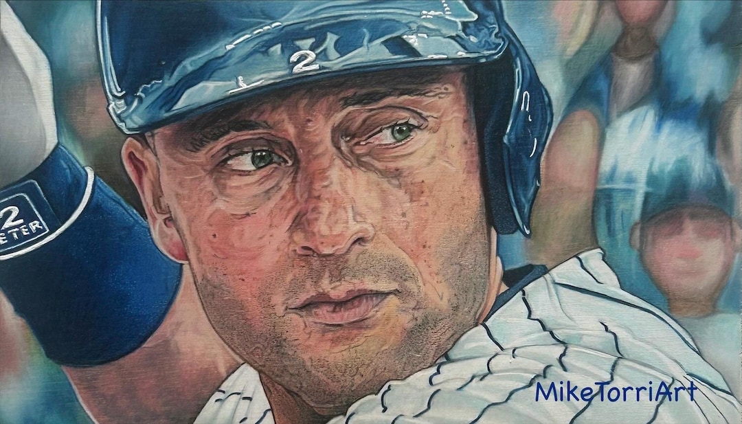 DEREK JETER - Color Pencil Drawing Print - Etsy