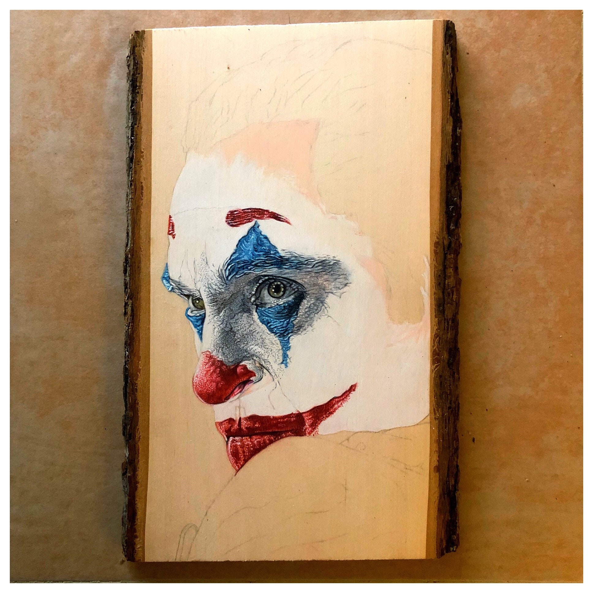 JOKER - Joaquin Phoenix as Joker Color Pencil Drawing on Basswood ...
