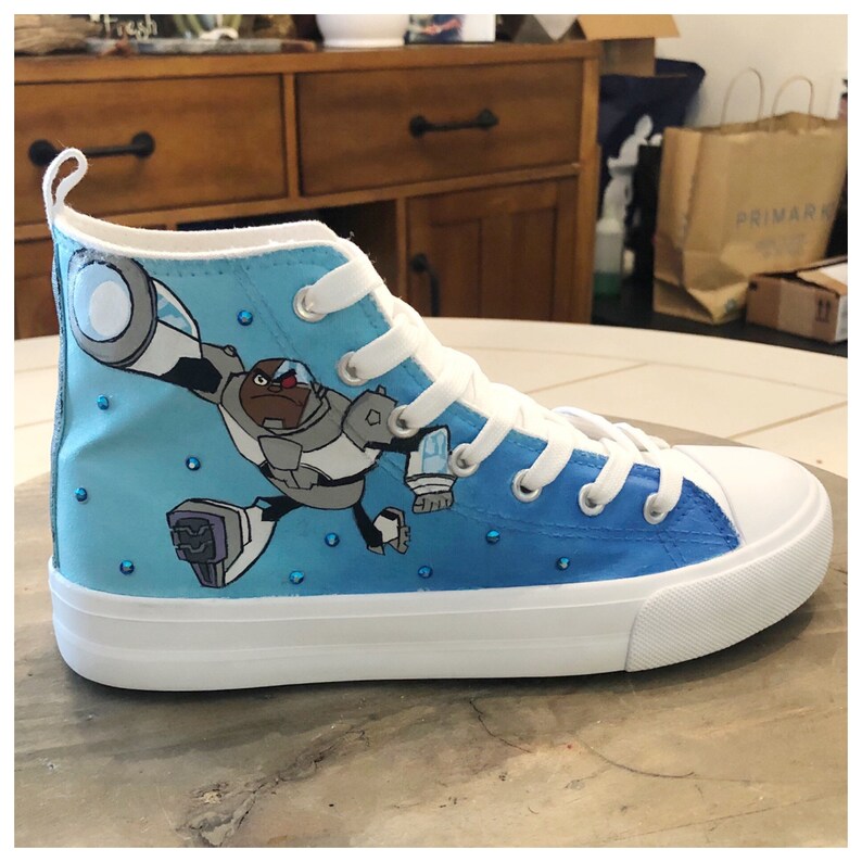 SOLD OUT Custom Painted Teen Titans Go Sneakers. Just for Show - Etsy