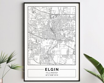 Elgin Map Poster - Etsy