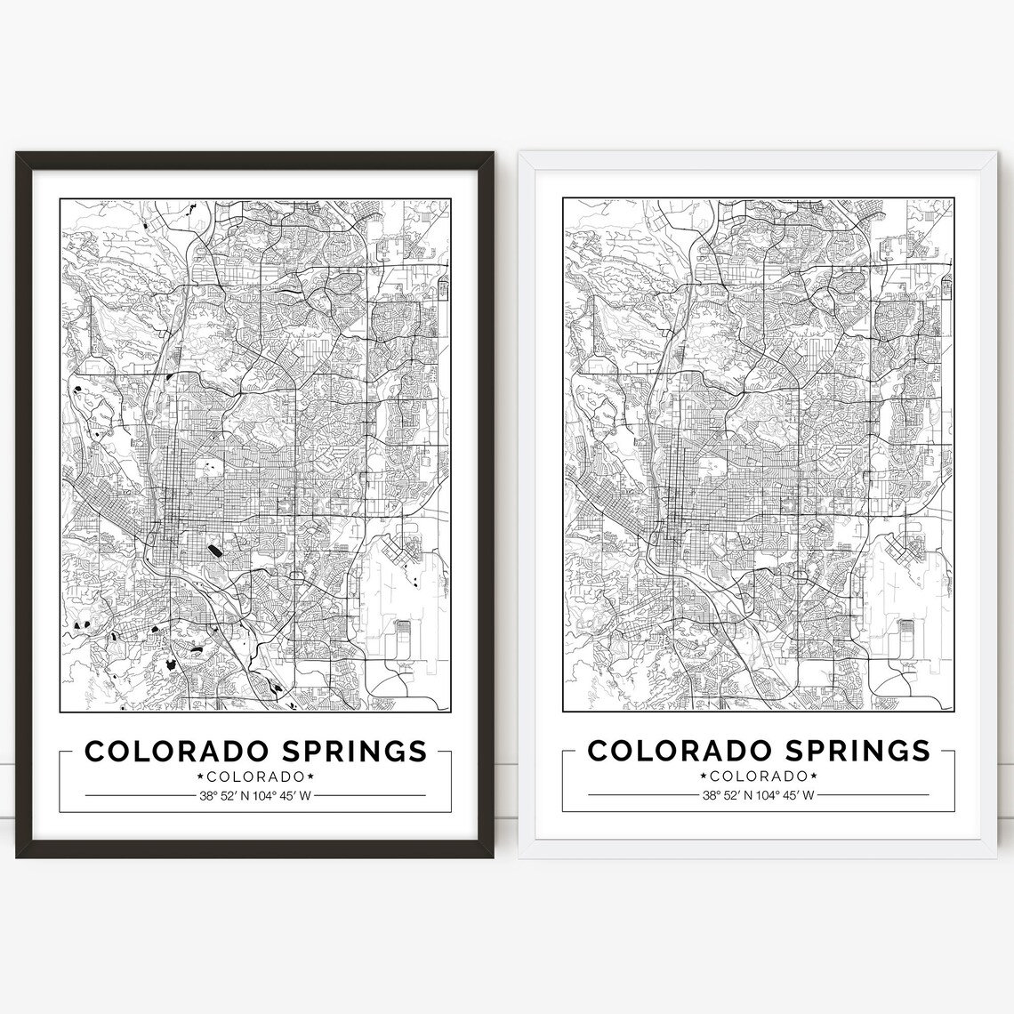 Colorado Springs Colorado City map Poster Printable | Etsy