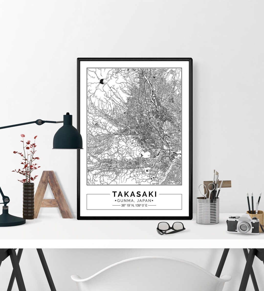 Takasaki Japan City Map Poster Printable Print Street - Etsy