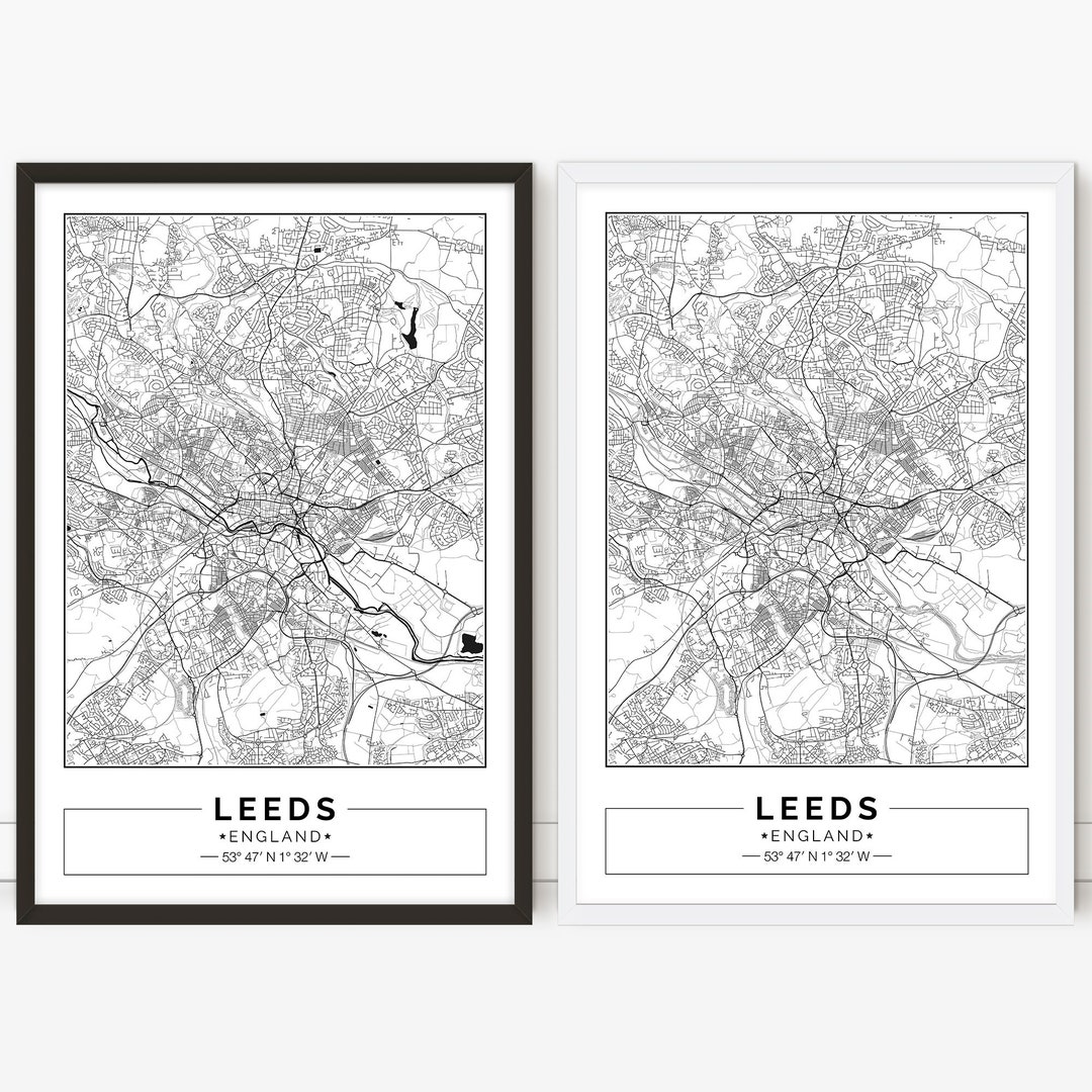 Leeds England City map Poster Printable Print Street - Etsy 日本
