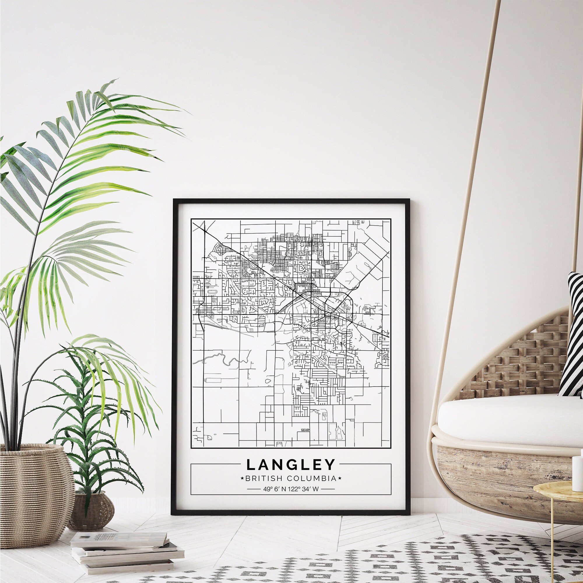 Langley British Columbia Canada Langley City Map Langley - Etsy