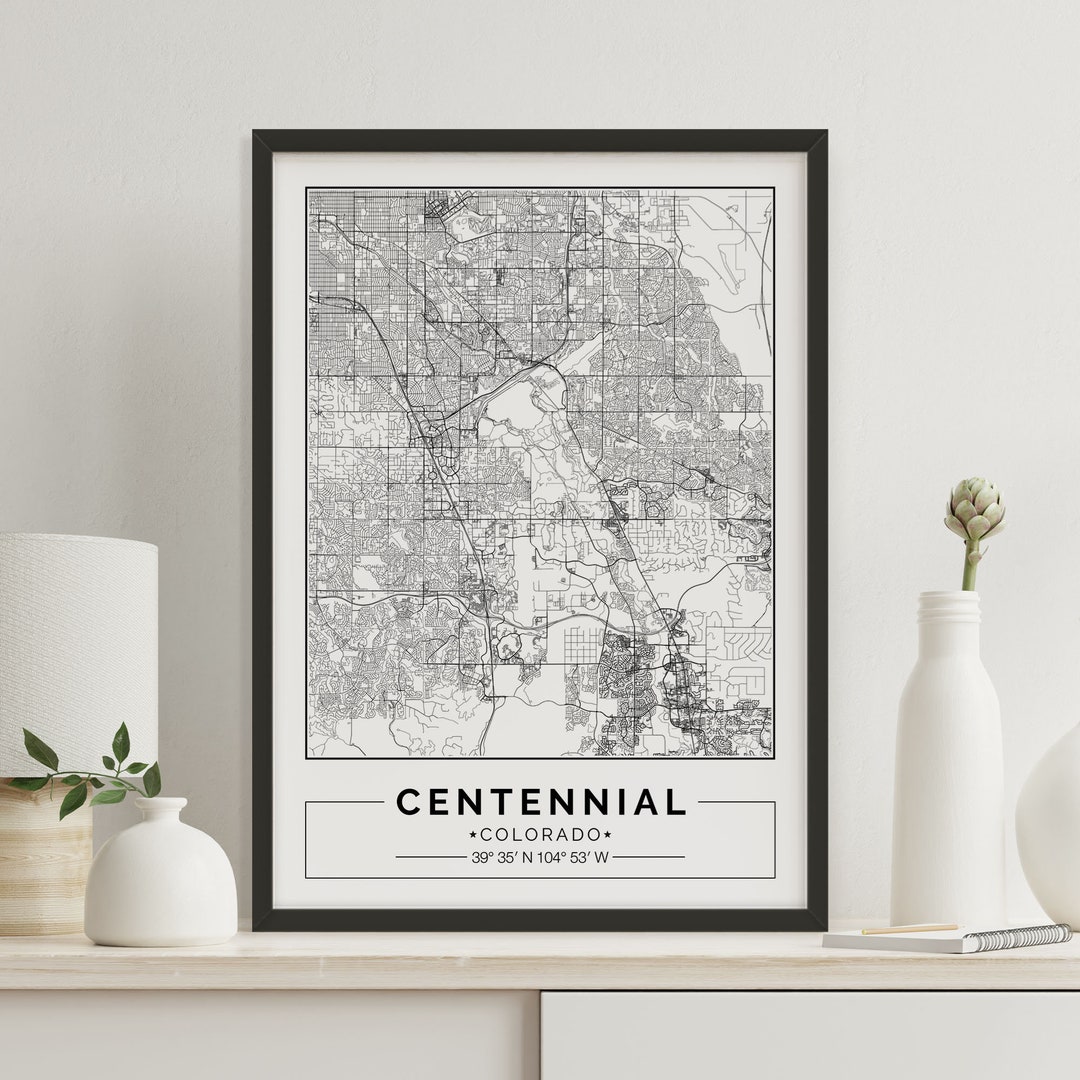 Map of Centennial Centennial Map Print Minimalist Map - Etsy
