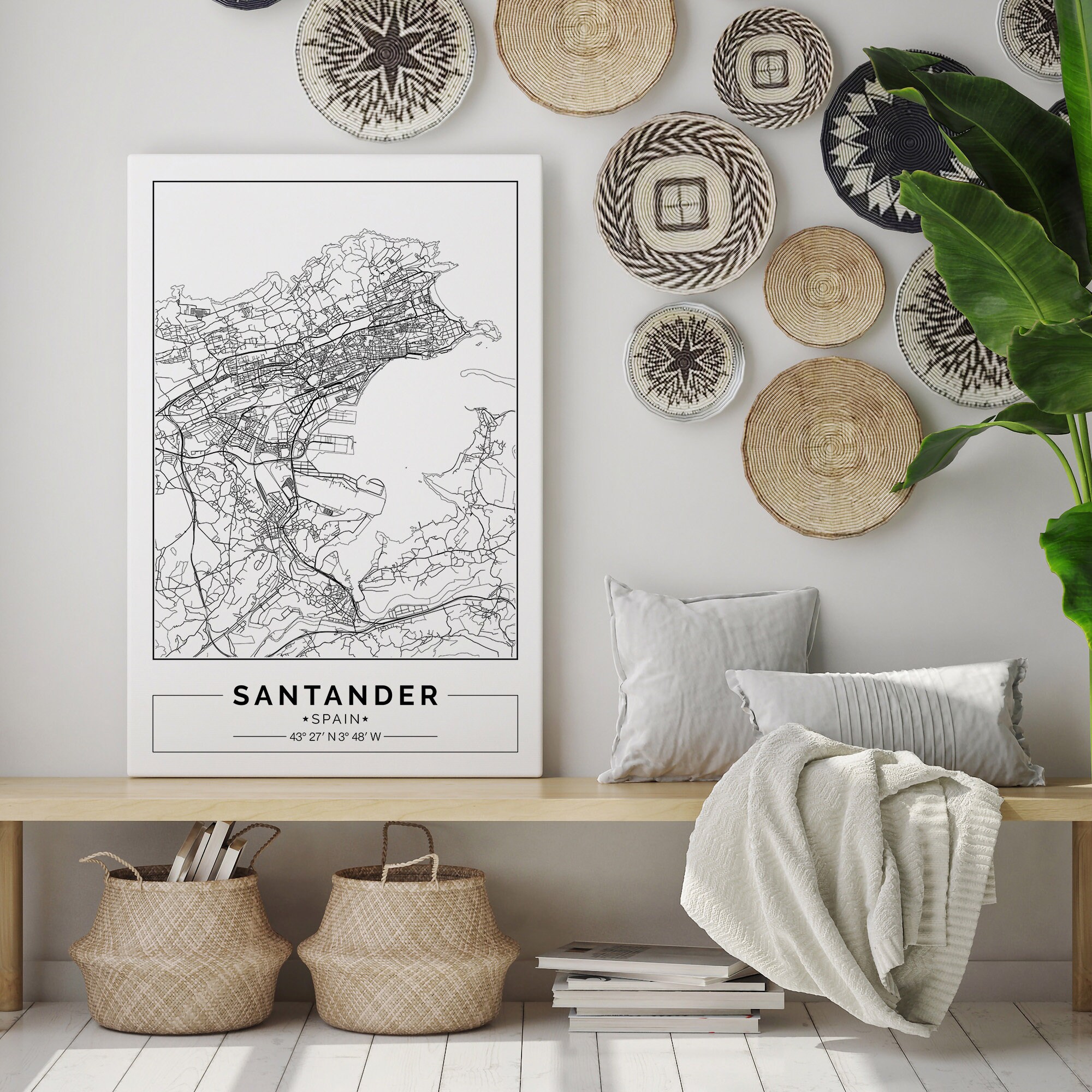 Santander Spain Santander City map Santander Poster | Etsy