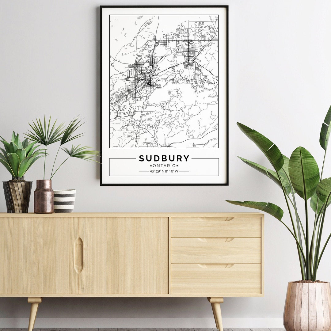 Sudbury Ontario Canada Sudbury City Map Sudbury Poster - Etsy