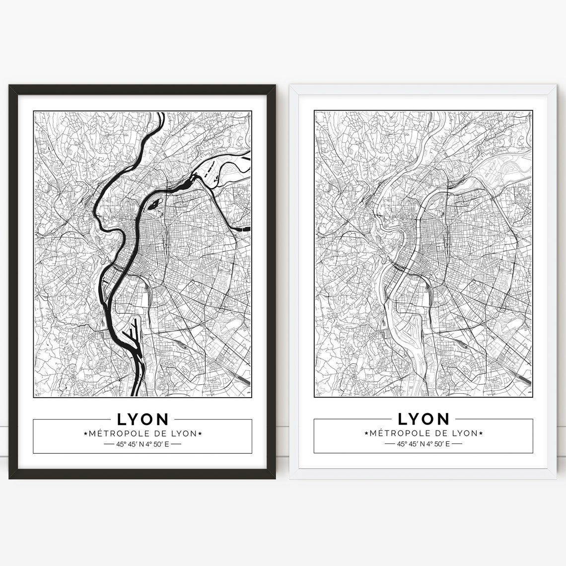 Lyon France City Map Poster Printable Print Street Map - Etsy