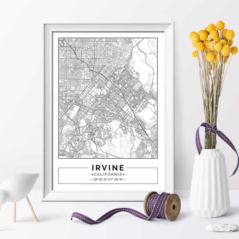 Irvine Map California City Map Digital Poster Printable - Etsy