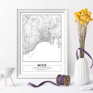 Nice France City Map Poster Printable Print Street Map - Etsy