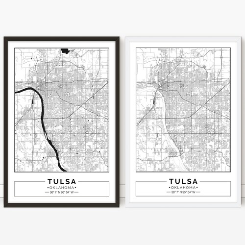 Tulsa Vintage Map Poster Wall Art City Artwork Print - Etsy