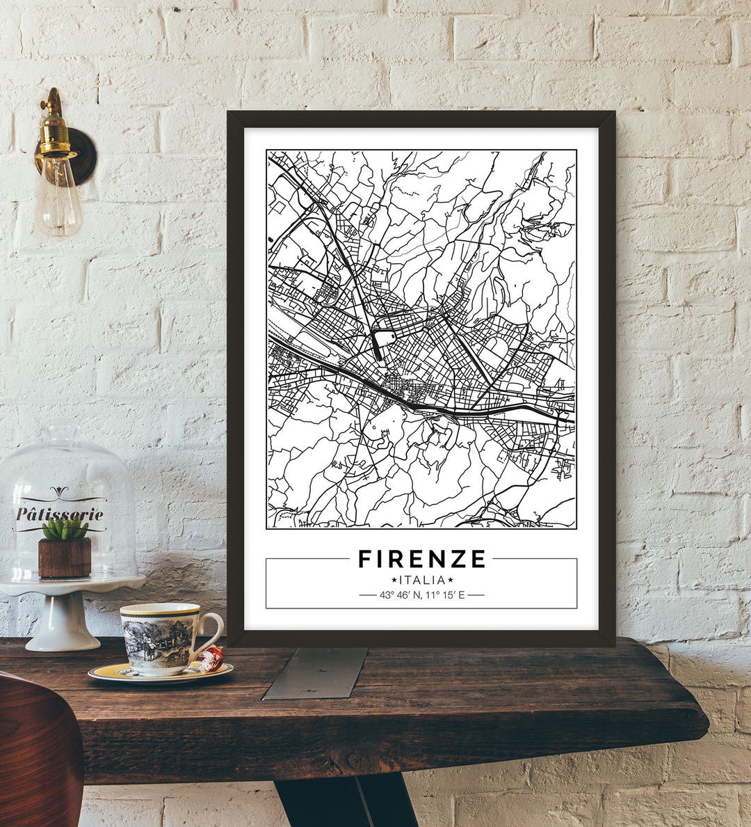 Firenze Italia City Map Poster Printable Print Street - Etsy