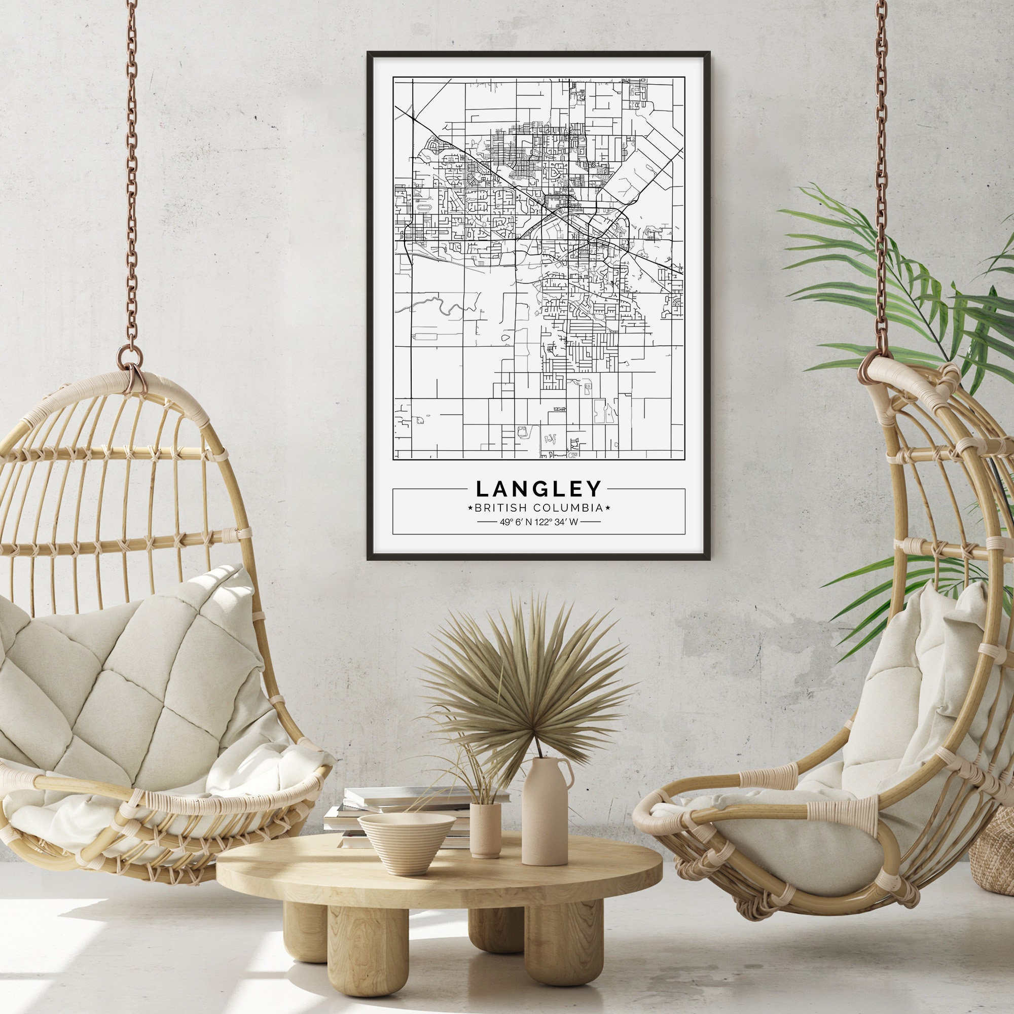 Langley British Columbia Canada Langley City Map Langley - Etsy